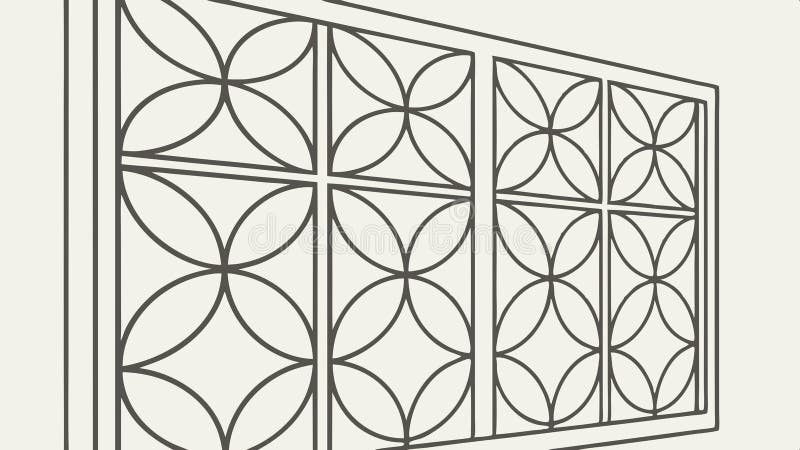 Geometric Window Pattern, Architectural and Decorative Design Vector ...