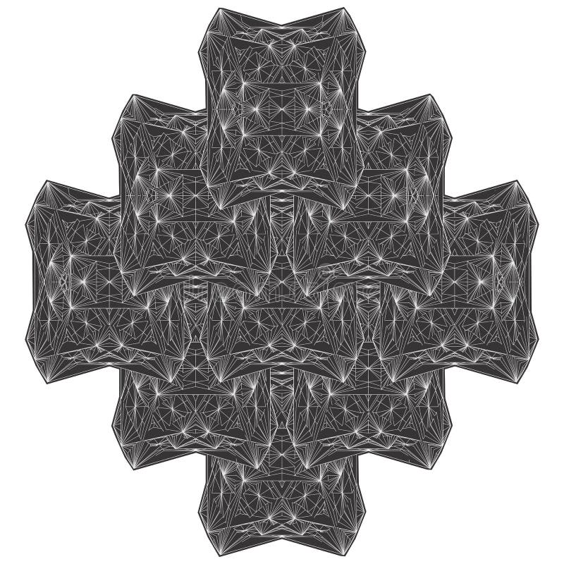 Geometric Wire Frame Shape Vector. Abstract Modern Shape Wire Structure ...