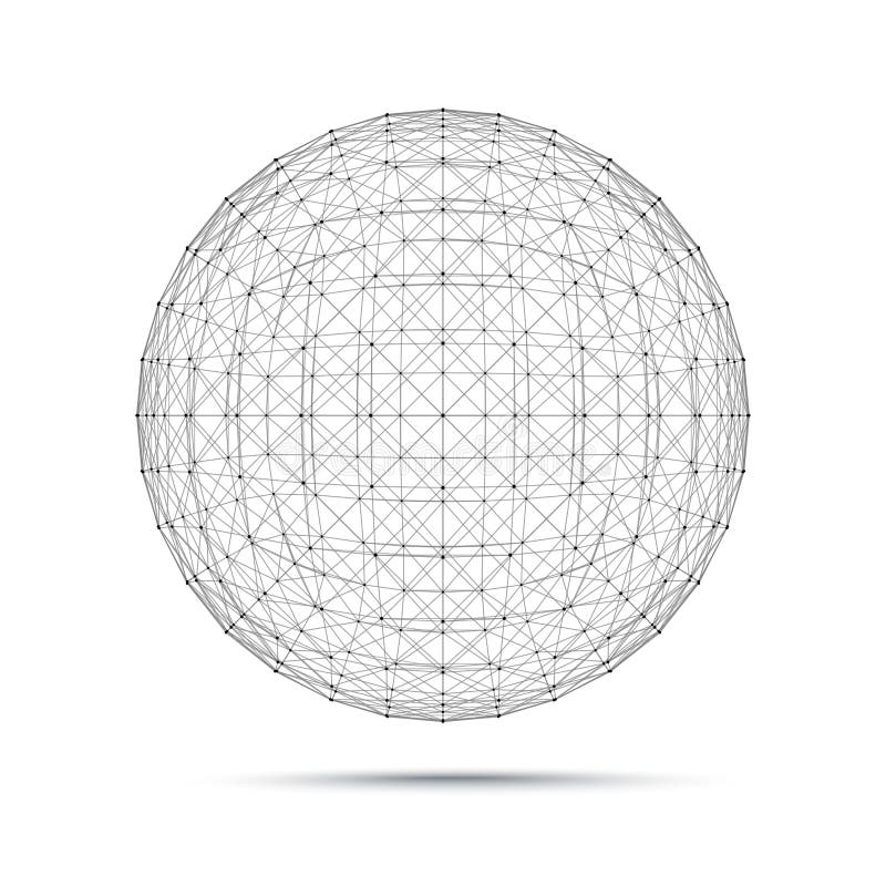 Geometric wire mesh sphere stock vector. Illustration of line - 66581455