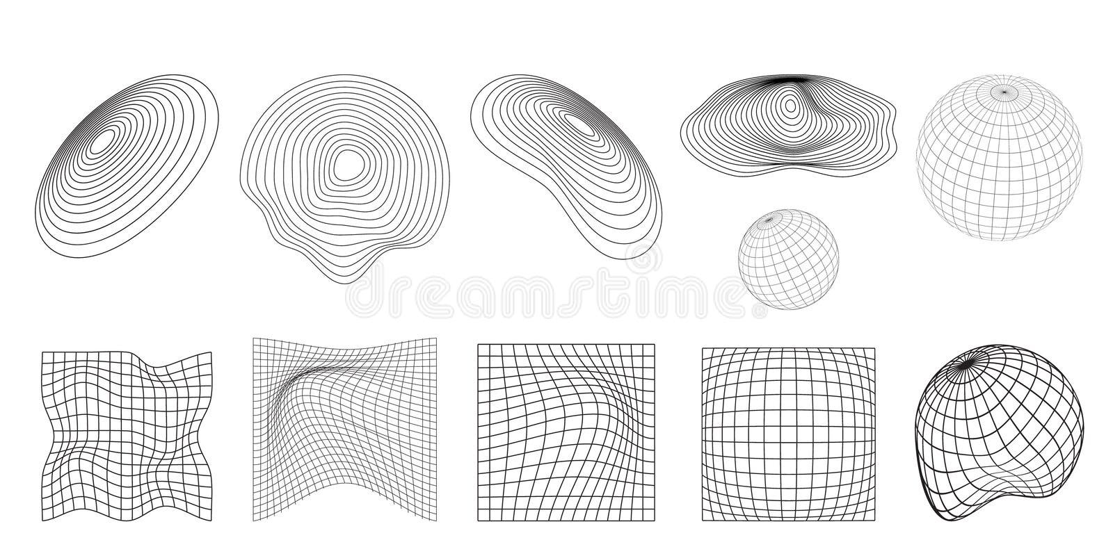 Geometric Wireframe Shapes, Shape Distortion and Transformation ...