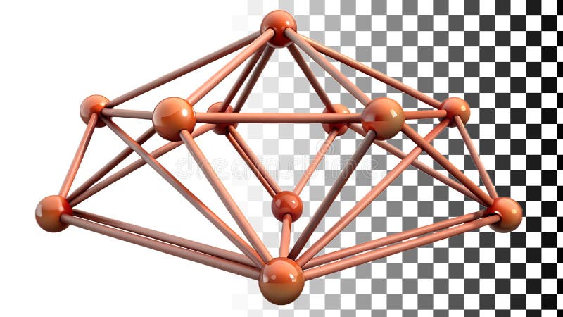 Geometric Wireframe Structure, Abstract Construction, 3D Model, Modern ...