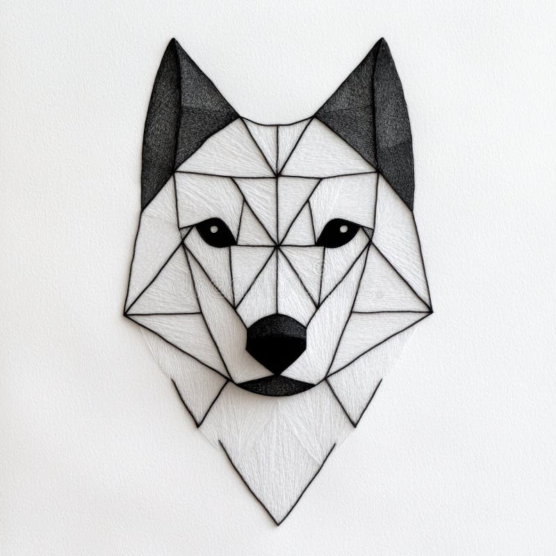Geometric Wolf Face Art Illustration Stock Illustration - Illustration ...