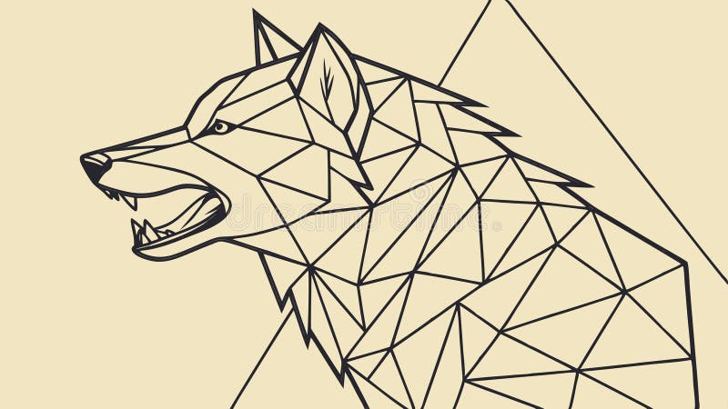 Geometric Wolf Head Profile. Abstract Polygonal Animal. Vector Design ...