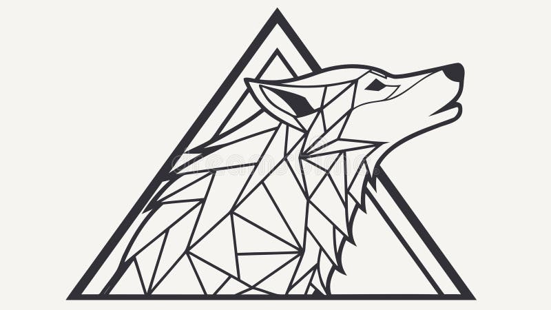 Geometric Wolf Head in Triangle, Wildlife Low Poly Art, Vector Design ...