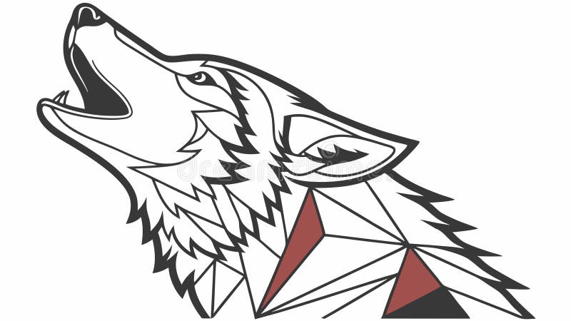 Geometric Wolf Howling Head Vector, Wilderness Symbolism, Vector Design ...