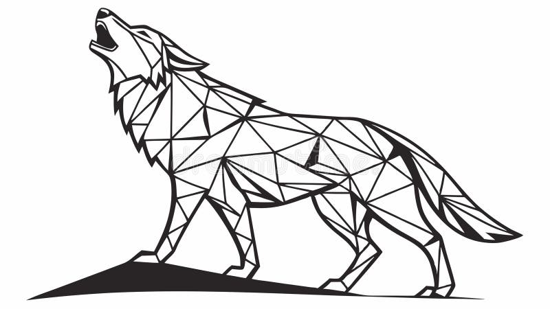 Geometric Wolf Howling Icon Vector Illustration, Wildlife and Abstract ...