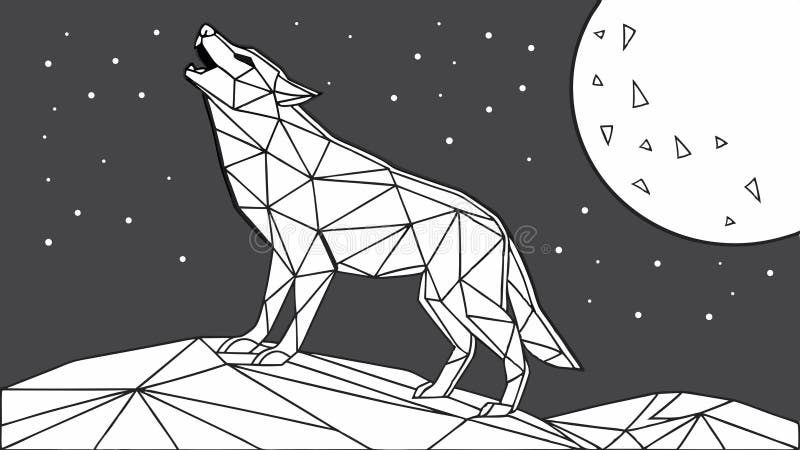 Geometric Wolf Howling Wildlife Abstract Vector, Vector Design ...