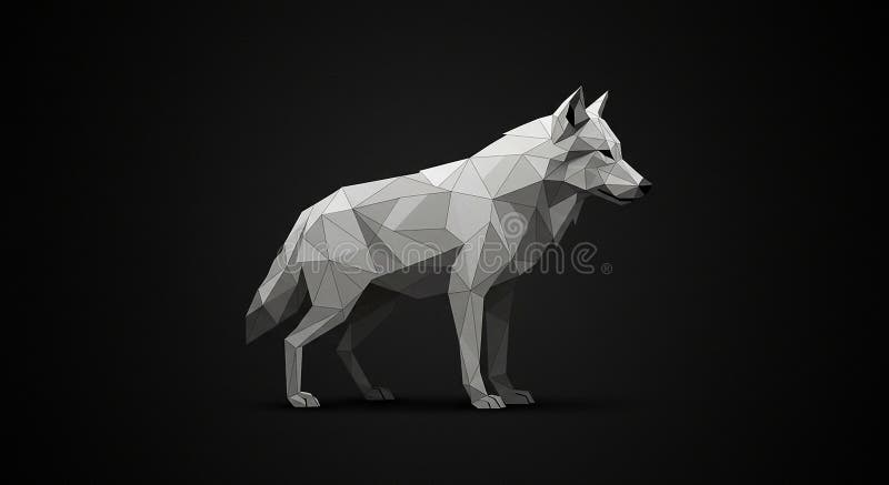 Geometric Wolf Illustration with Faceted, Angular Design Composed of ...