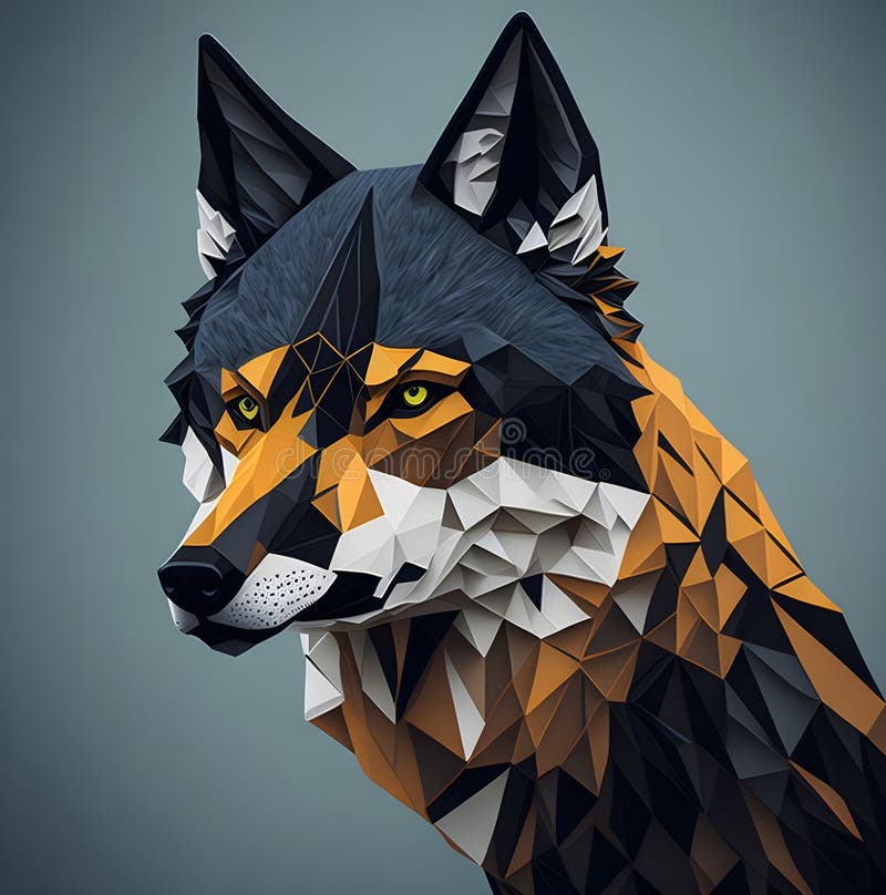 Geometric Wolf, Polygonal Style Illustration Wolf Stock Illustration ...