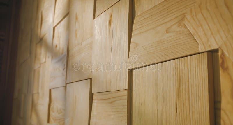 Geometric Wood Paneling with Light Color and Varying Depths Stock ...