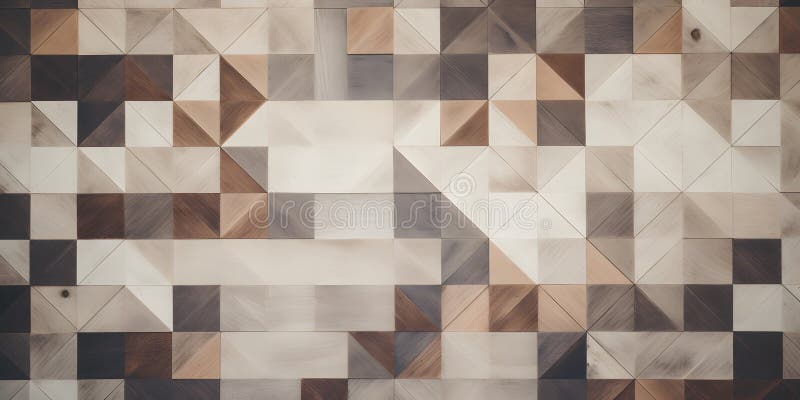 Geometric Wood Pattern with Triangles and Squares Stock Illustration ...