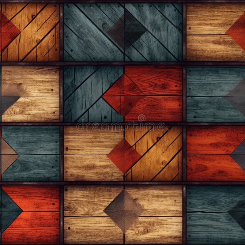 Geometric Wooden Crate Pattern: a Stunning Visual Display of Color and ...
