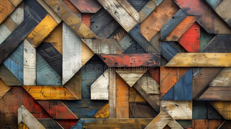 Geometric Wooden Cutouts Arranged in a Complex, Interlocking Pattern ...