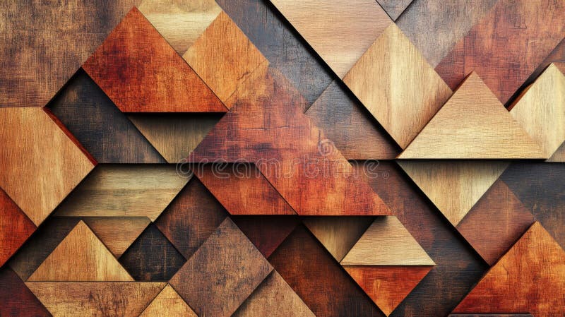 Geometric Wooden Triangle Pattern Background Stock Illustration ...