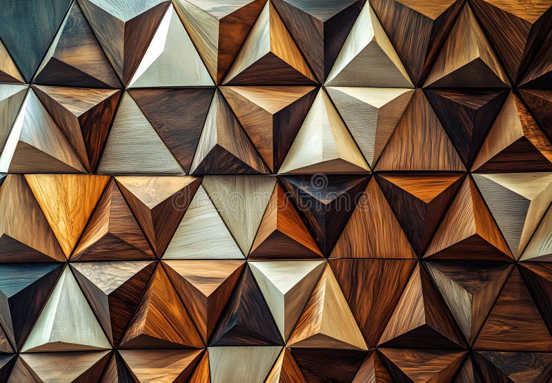 Geometric Wooden Wall Paneling Design Stock Illustration - Illustration ...