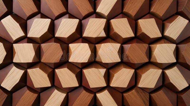 Geometric Wooden Wall Pattern Stock Illustration - Illustration of ...