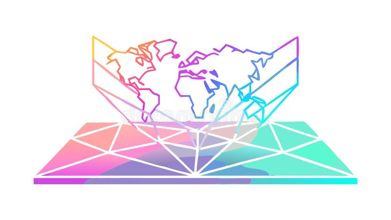 Geometric World Map: Global Data Digital Mapping, Vector Design ...