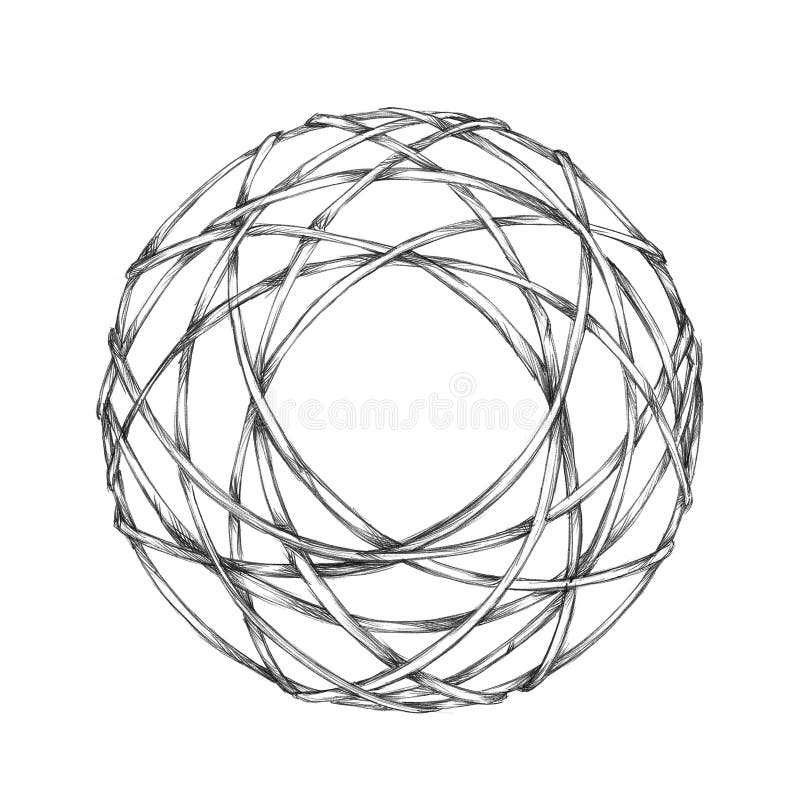 Geometric Wreath from Branches Stock Illustration - Illustration of ...