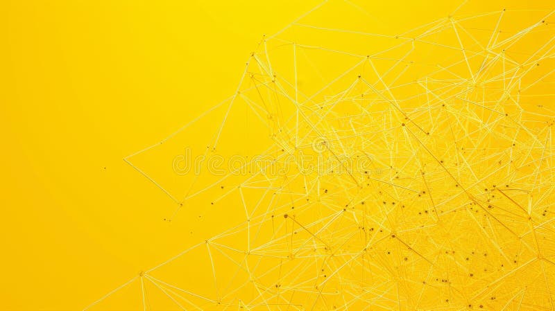 Geometric Yellow Network with Intersecting Lines and Nodes Stock Photo ...