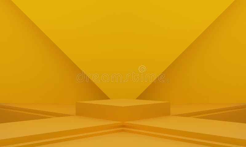 Geometric Yellow Podium Background Stock Illustration - Illustration of ...