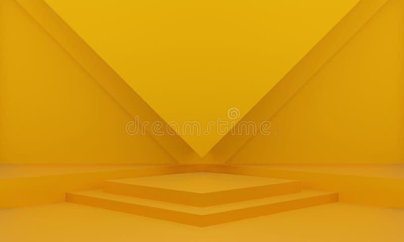 Geometric Yellow Podium Background Stock Illustration - Illustration of ...