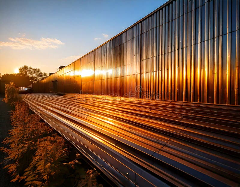 Geometric Zinc Wall Cladding with Reflective Patterns and Architectural ...