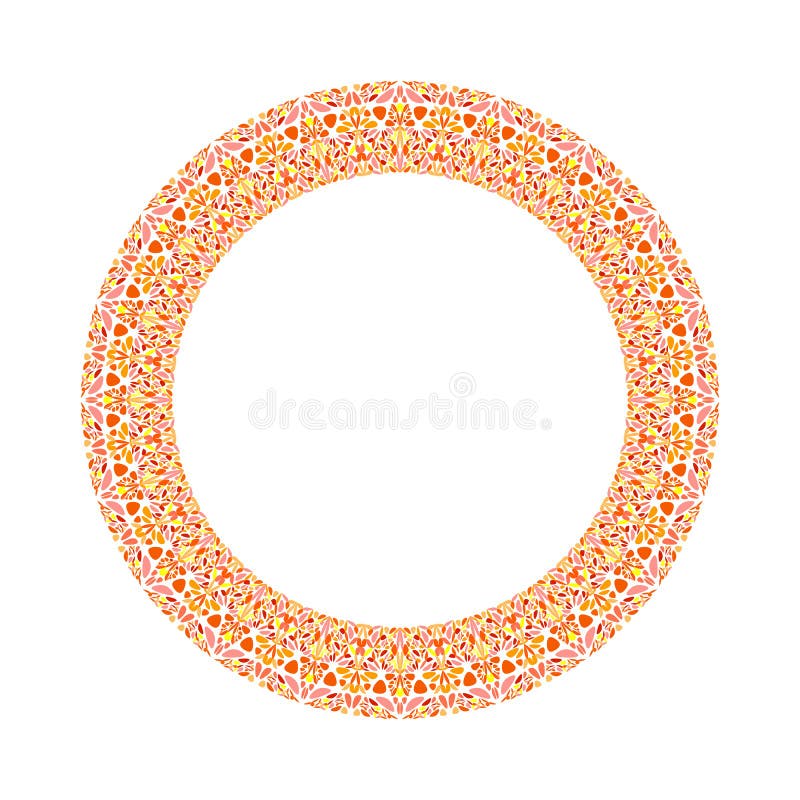 Geometrical Abstract Colorful Floral Round Border Design Stock ...