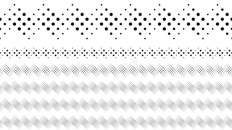 Geometrical Abstract Monochrome Dotted Pattern Separator Line Set Stock ...