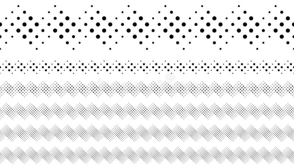 Geometrical Abstract Monochrome Dotted Pattern Separator Line Set Stock ...