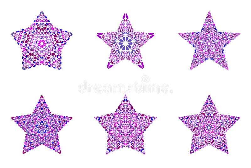Abstract Isolated Stone Star Symbol Template Set Stock Vector ...