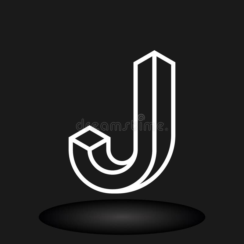 Optical Illusion Letter J Bending Logo Stock Vector - Illustration of ...