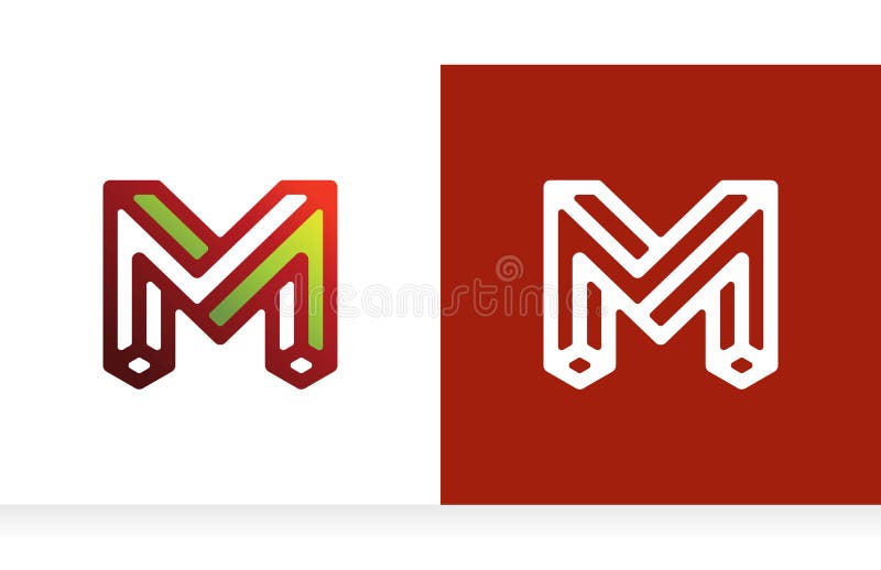 Optical Illusion Letter M Bending Logo Stock Vector - Illustration of ...