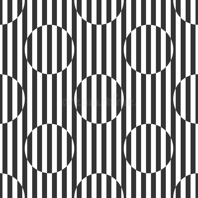 Geometrical Black and White Pattern of Stripes and Circles Stock Vector ...