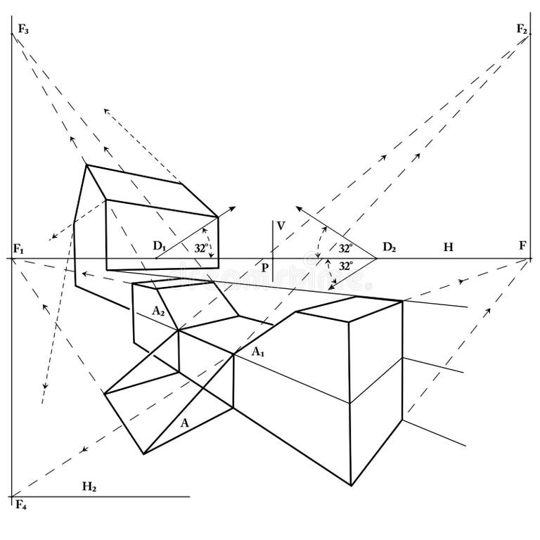 Geometric Perspective Drawing Stock Illustrations – 16,970 Geometric ...