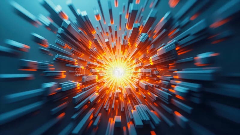 Geometrical Explosion Radiating Vibrant Colors in a Dark Background ...