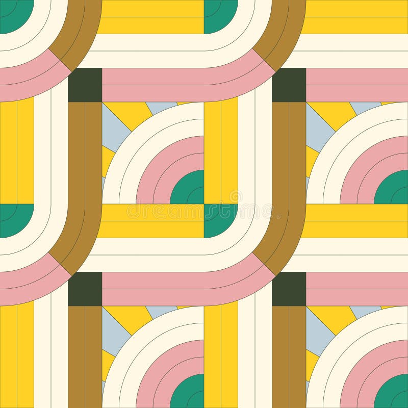 Geometrical Grid Based Intertwined Seamless Pattern Stock Vector ...