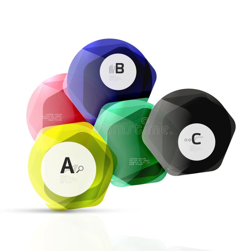 Geometrical Hexagon Aqua Elements Stock Illustration - Illustration of ...