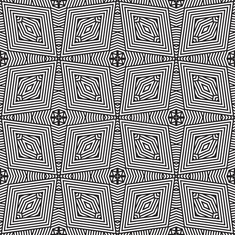3D Geometrical Lines Repeated Black N White Pattern. Stock Vector ...