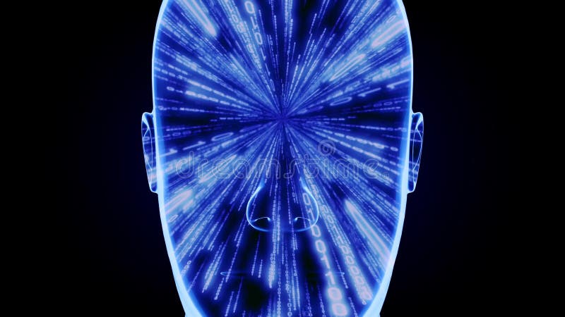 Geometrical Man Face and Matrix Style Binary Code Stock Video - Video ...