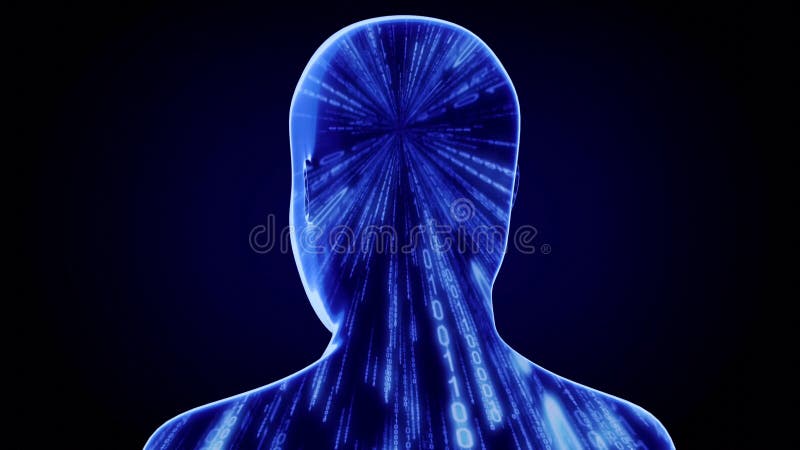 Geometrical Man Face and Matrix Style Binary Code Stock Footage - Video ...