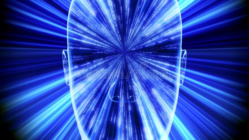 Geometrical Man Face and Matrix Style Binary Code Stock Footage - Video ...