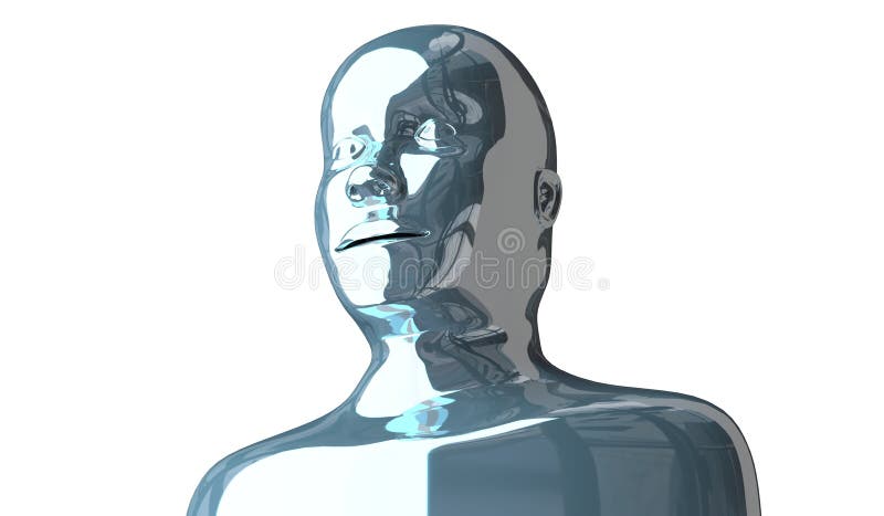 Geometrical, Metal Human Face on White Background Stock Illustration ...
