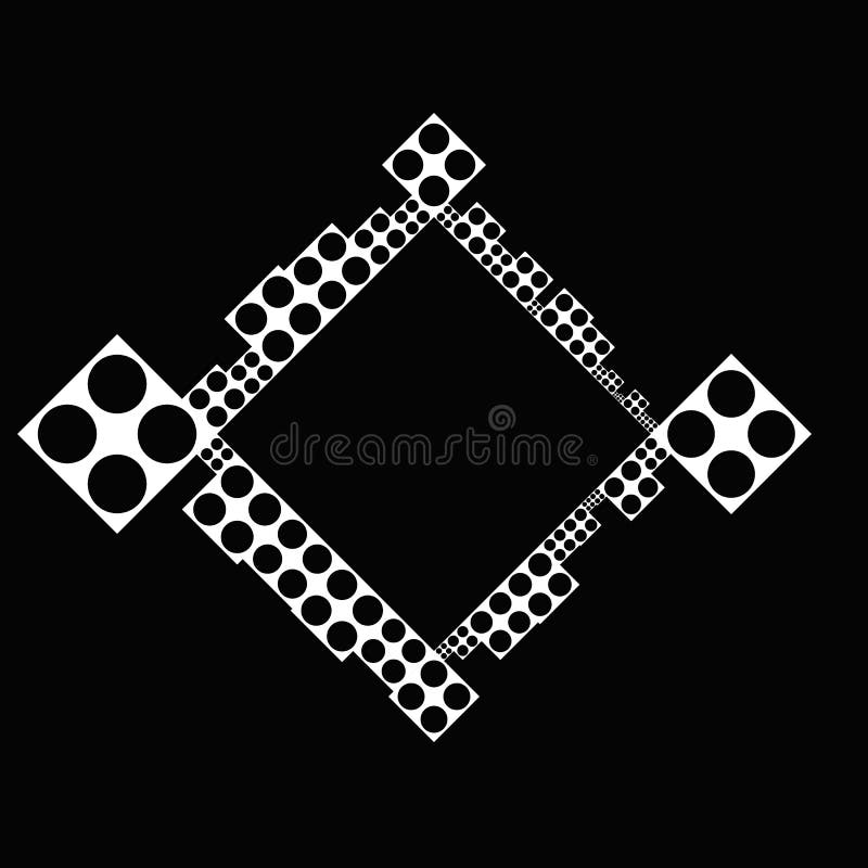 Geometrical Minimal Monochrome Dot Frame Design Element Stock Vector ...