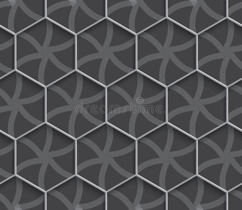 Geometrical Ornament 3d Hexagonal Net on Gray Background Stock Vector ...