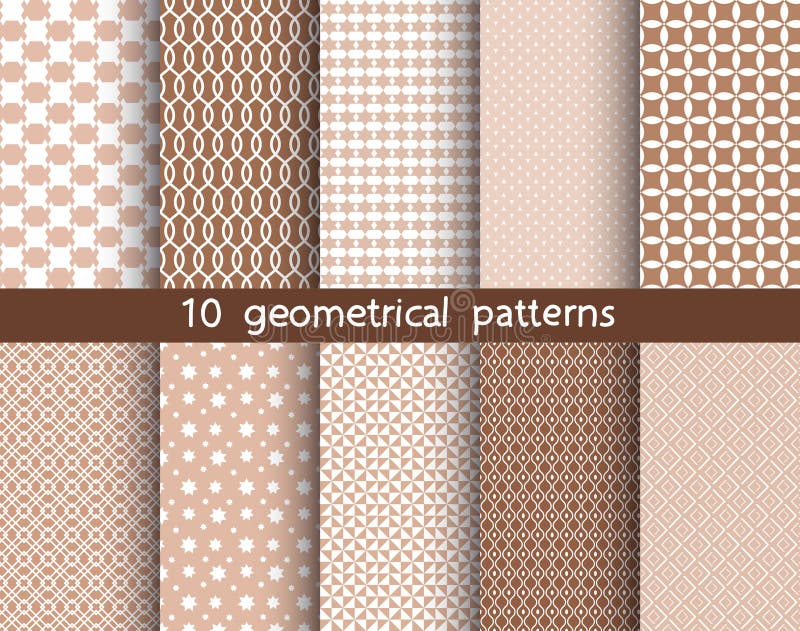 10 Geometrical Patterns, Pattern Swatches, Vector. Stock Vector ...