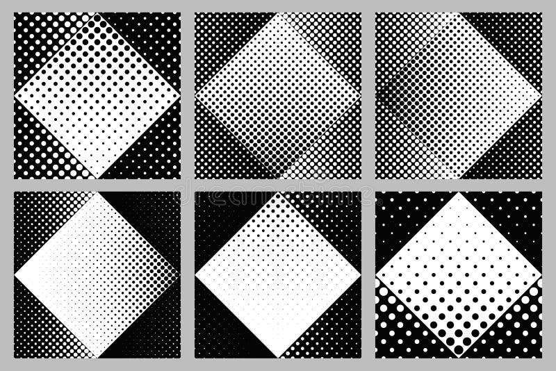 Abstract Seamless Dot Pattern Background Design Set Stock Vector - Illustration of monochrome ...