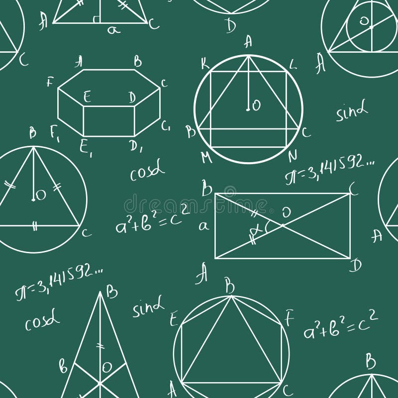 Mathematics Seamless Pattern Stock Vector - Illustration of pencil ...