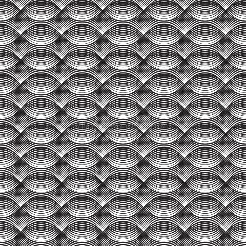 Geometrical Seamless Pattern Black Waves on White Background Stock ...