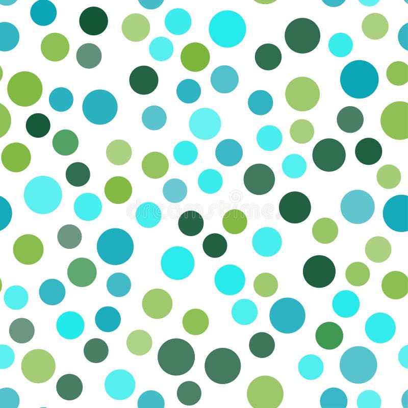 Geometrical Seamless Pattern. Many Small Blue Green Circles on ...