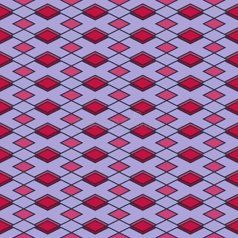 Geometrical Seamless Pattern Red and Blue with Rhombus Stock ...